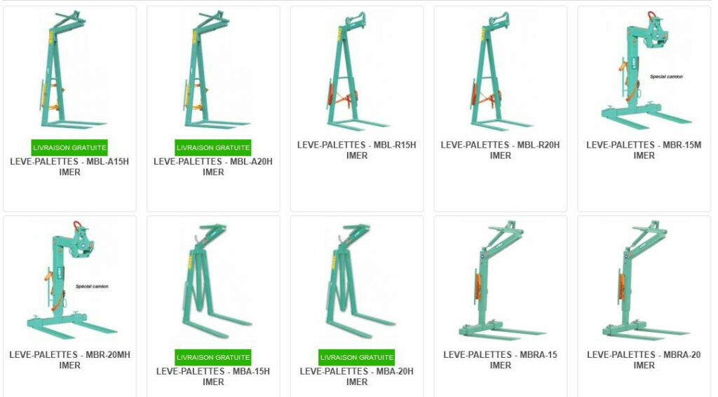 Lève palette grue: definition, types et caractéristiques